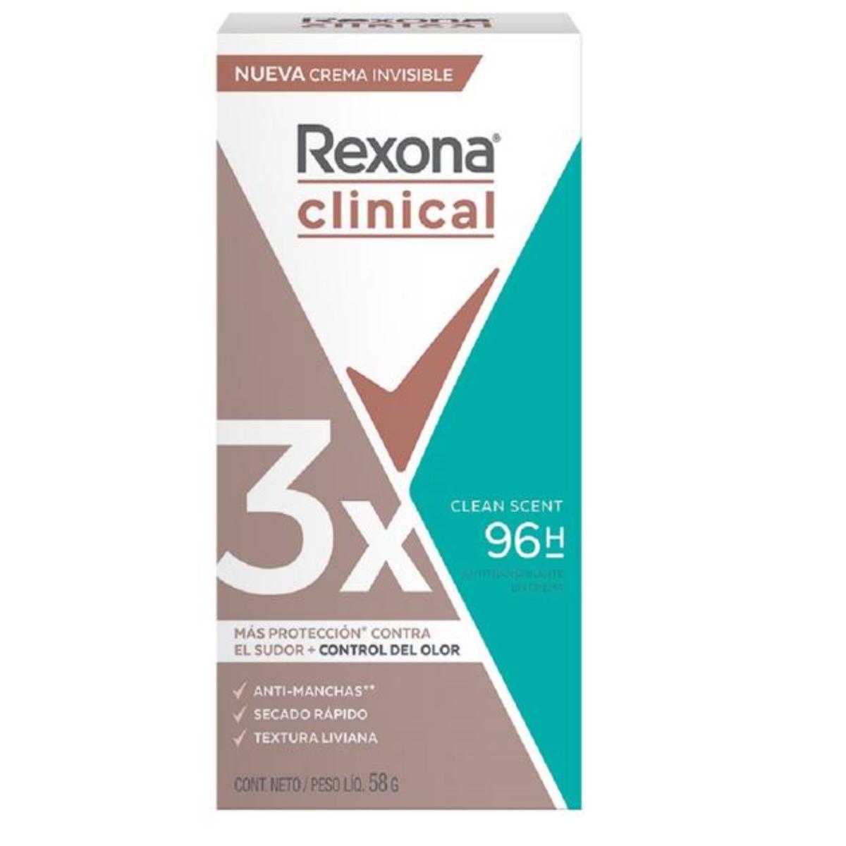 Desodorante Antitranspirante Rexona Clinical Clean Scent en barra para ...